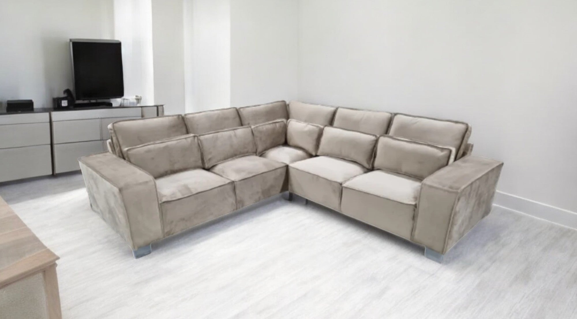 Sloane Mink Sofa Double Corner | Crazy Price Sofas